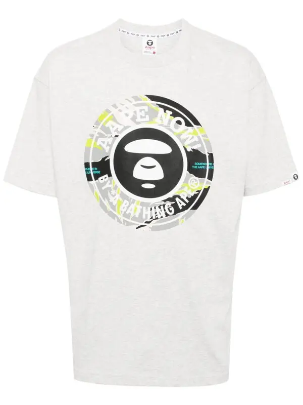 AAPE BY *A BATHING APE Logo-print Cotton T-shirt - Grey