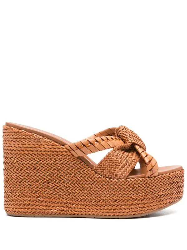 Casadei 130mm Formentera Wedge Sandals - Brown