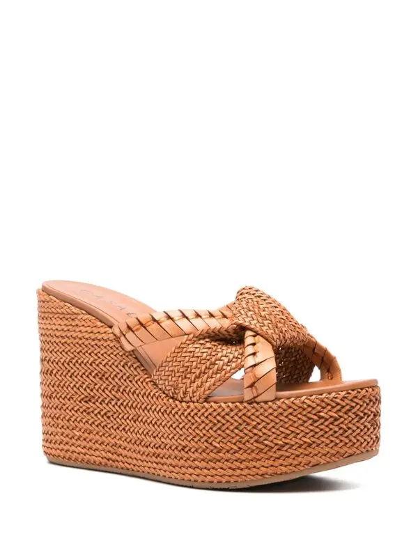 Casadei 130mm Formentera Wedge Sandals - Brown