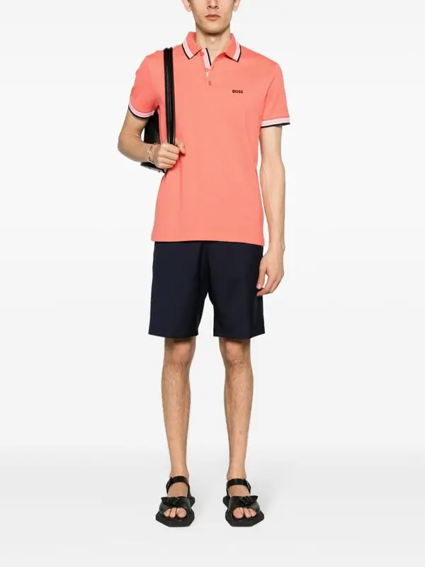 BOSS Logo-embroidered Piqué Polo Shirt - Orange