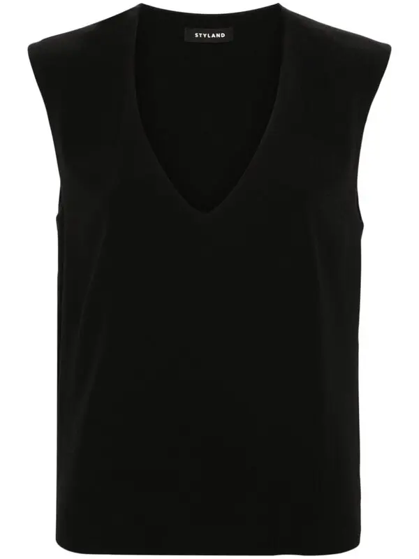 STYLAND Sleeveless Crepe Blouse
