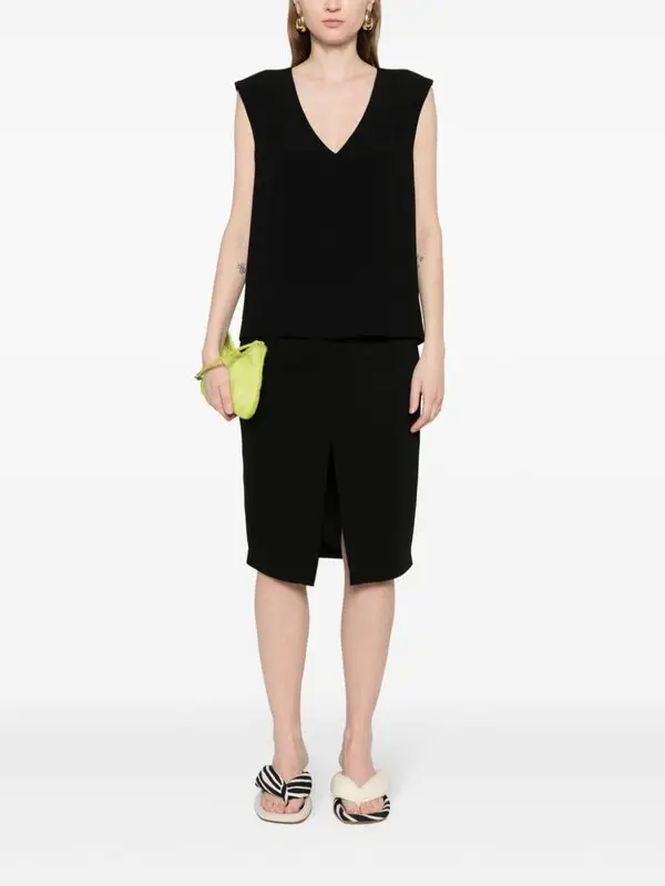 STYLAND Sleeveless Crepe Blouse