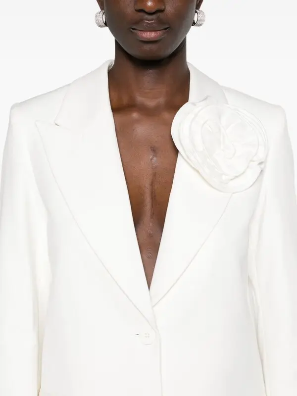 NISSA Floral-appliqué Single-breasted Blazer