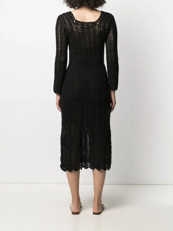 MATIMI Crochet Tie-waist Midi Dress