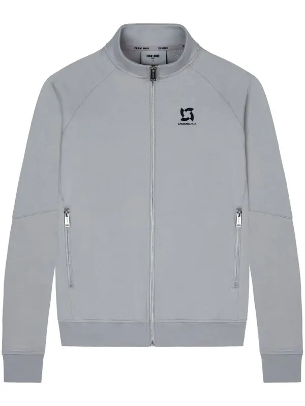 TEAM WANG DESIGN Logo-print Zipped Track Jacket - Grey
