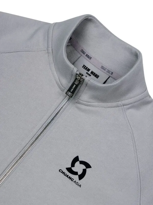 TEAM WANG DESIGN Logo-print Zipped Track Jacket - Grey