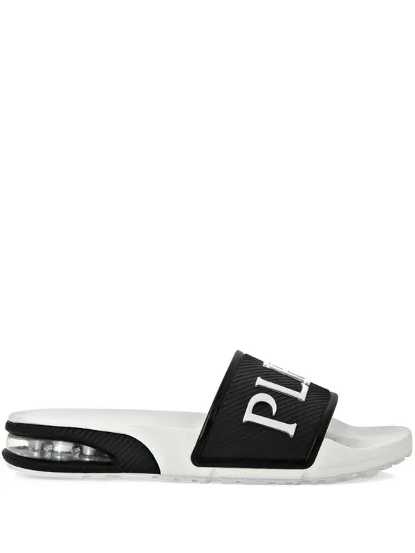 PLEIN SPORT Logo-print Slides - Black