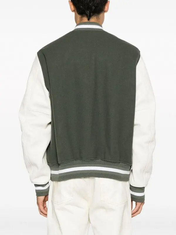 Givenchy Logo-embroidered Button-up Varsity Jacket - Green