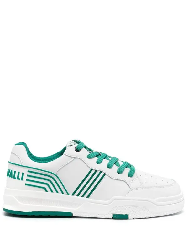 Just Cavalli Panelled Design Leather Sneakers