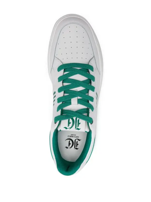 Just Cavalli Panelled Design Leather Sneakers