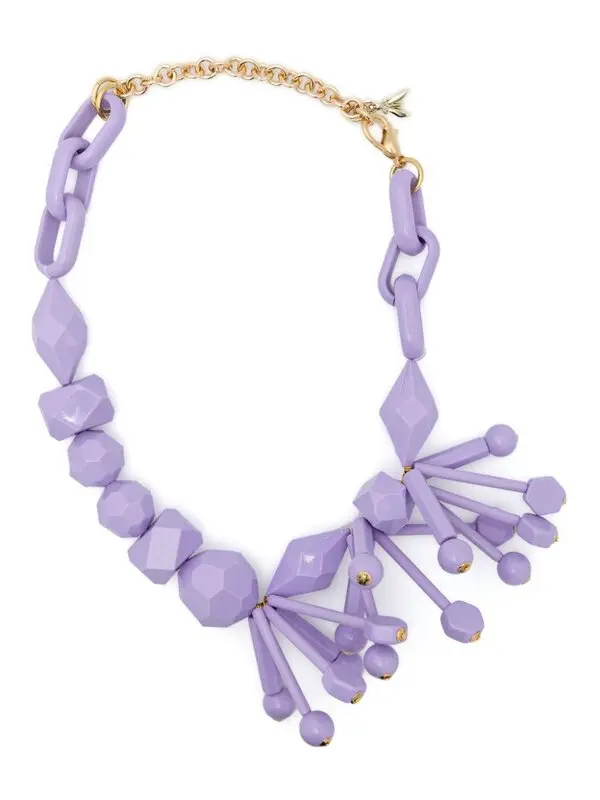 Patrizia Pepe Bead-embellished Necklace - Purple