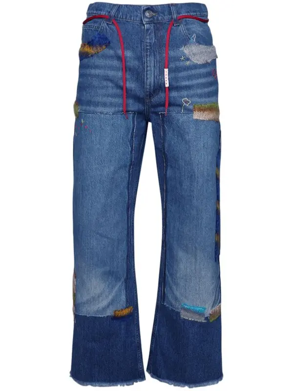 Marni Logo-patch Cotton Jeans