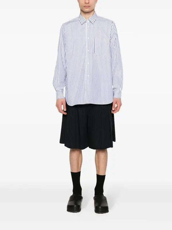 Comme Des Garçons Striped Cotton Shirt - Blue