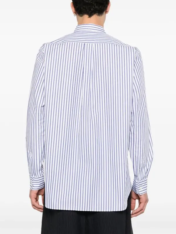 Comme Des Garçons Striped Cotton Shirt - Blue