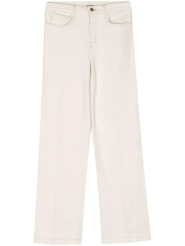 L'Agence Scottie Wide-leg Jeans - White