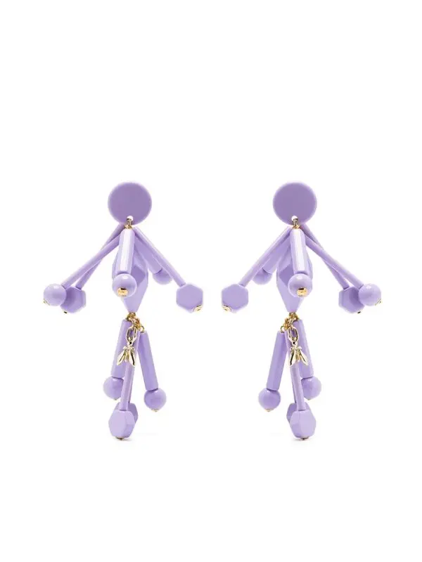 Patrizia Pepe Bead-embellished Clip-on Earrings - Purple