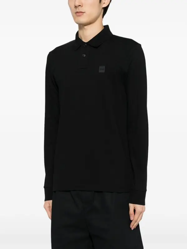 BOSS Logo-appliqué Long-sleeved Polo Shirt