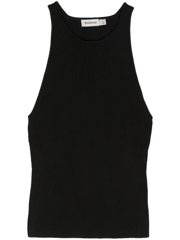 Simkhai Reza Ribbed Tank Top - Black