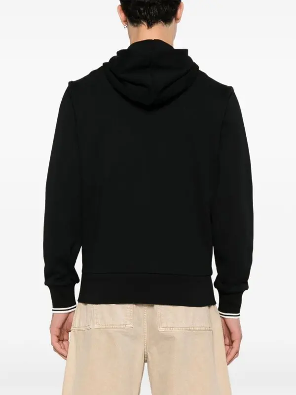 Fred Perry Embroidered-logo Zip-up Jacket - Black