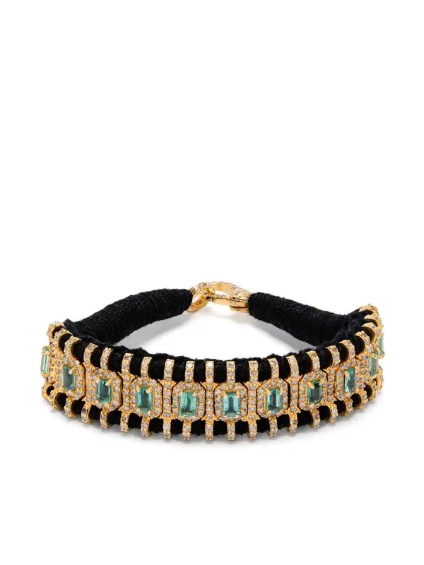 Jia Jia Emerald And Diamonds Statement Bracelet - Gold