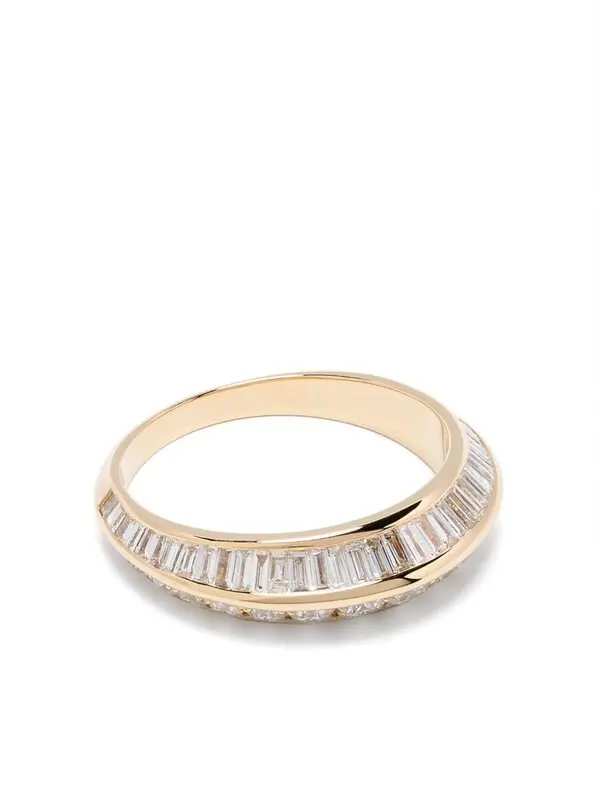 Lizzie Mandler Diamond Crescent Ring - Gold