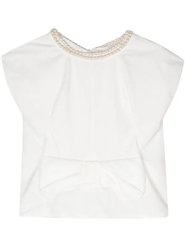 Junya Watanabe Bow-detail Sleeveless Top - White