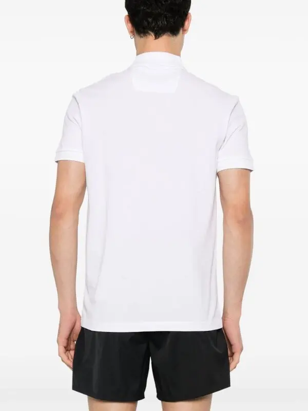 BOSS Logo Print Cotton Polo Shirt - White
