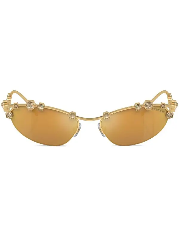 SWAROVSKI Crystal-embellished Cat-eye Sunglasses - Gold