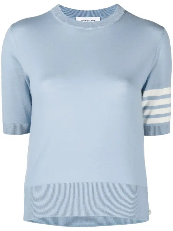 Thom Browne Merino Wool Jersey Stitch 4-bar T-shirt - Blue