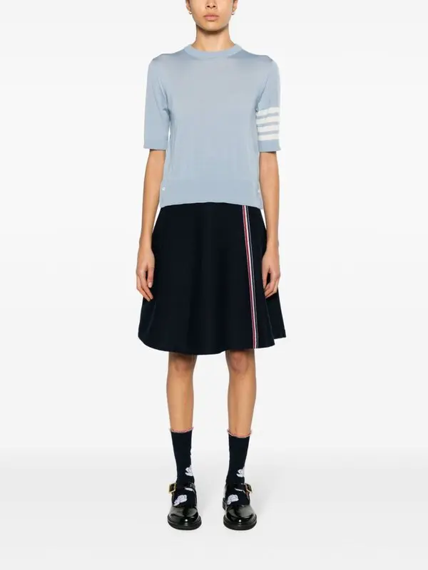Thom Browne Merino Wool Jersey Stitch 4-bar T-shirt - Blue
