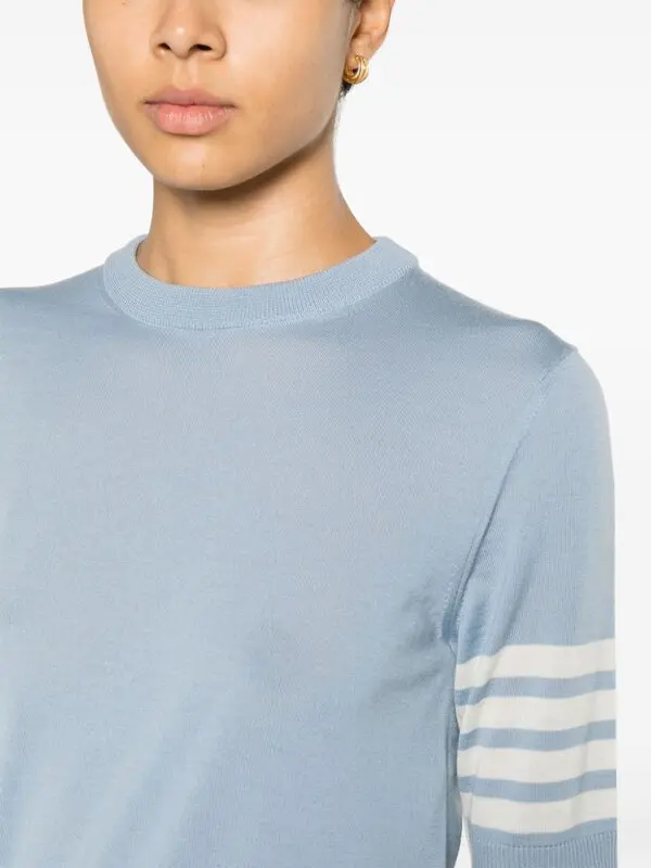 Thom Browne Merino Wool Jersey Stitch 4-bar T-shirt - Blue