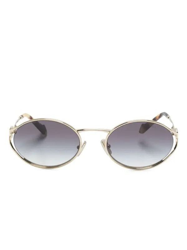 Miu Miu Oval-frame Sunglasses - Gold