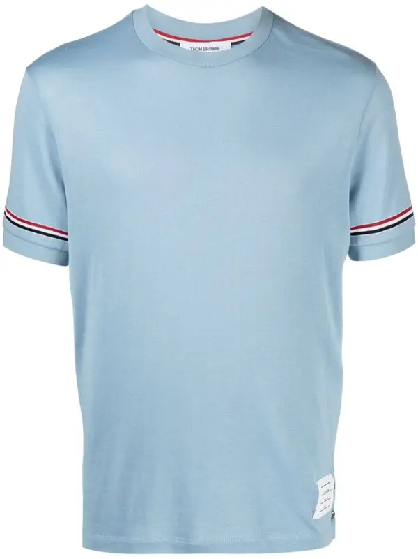Thom Browne Rwb-stripe Cotton T-shirt - Blue