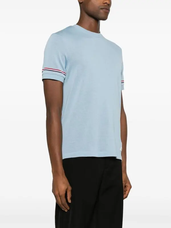Thom Browne Rwb-stripe Cotton T-shirt - Blue