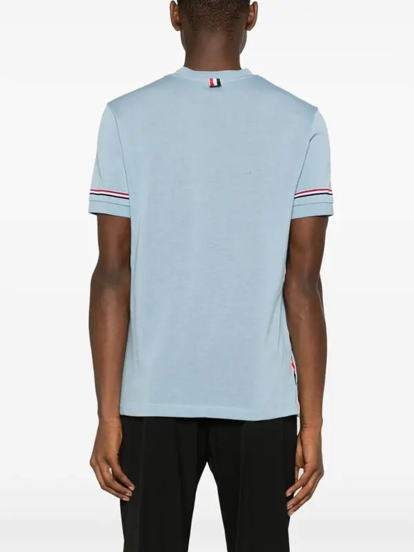 Thom Browne Rwb-stripe Cotton T-shirt - Blue