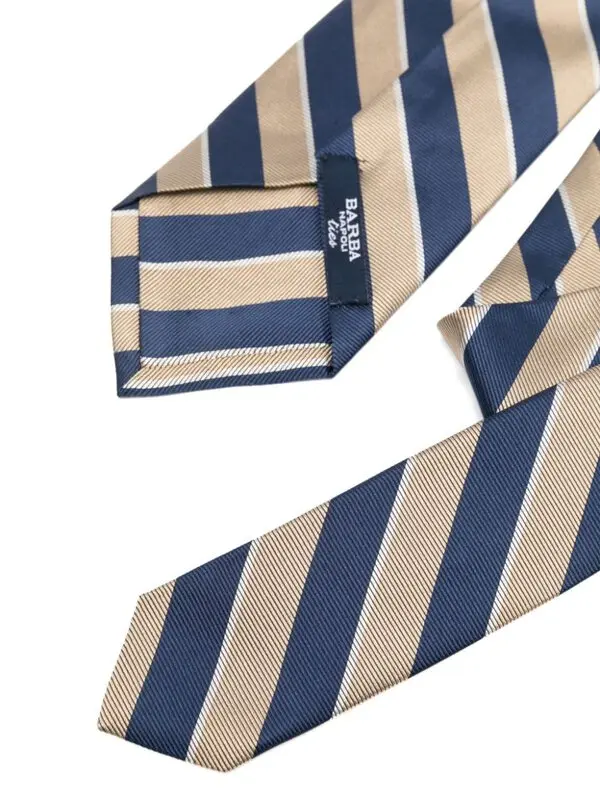 BARBA NAPOLI Stripe-pattern Silk Tie