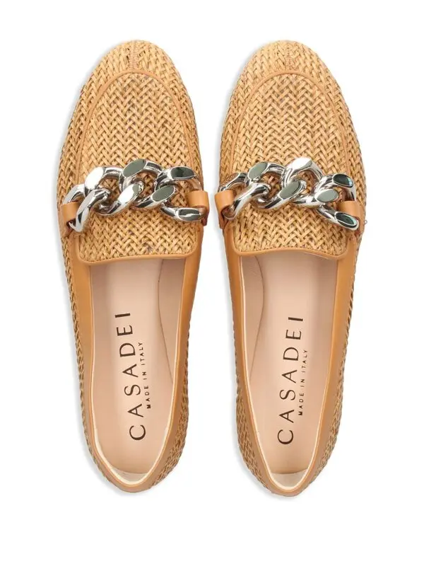 Casadei Hanoi Chain-link Loafers