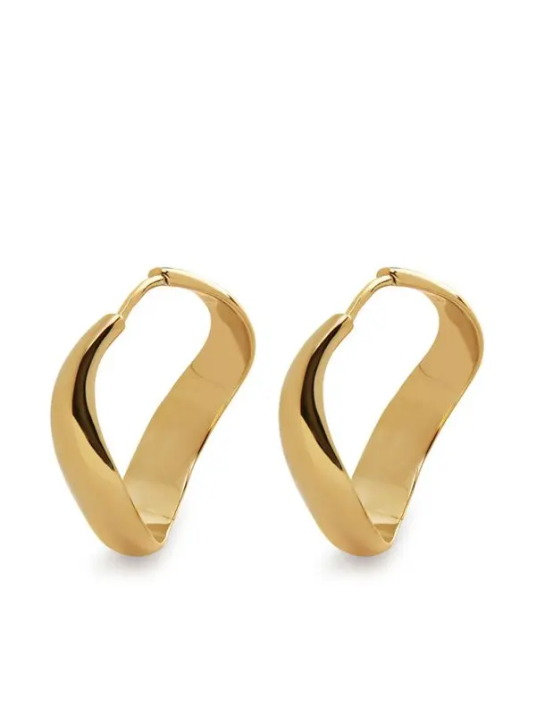 Monica Vinader Medium Swirl Hoop Earrings - Gold