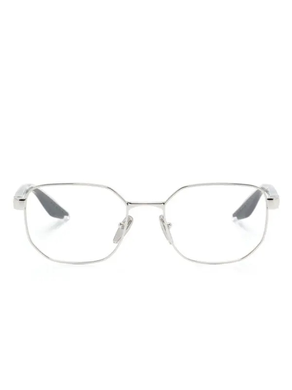 Prada Geometric Frame Eyeglasses - Silver
