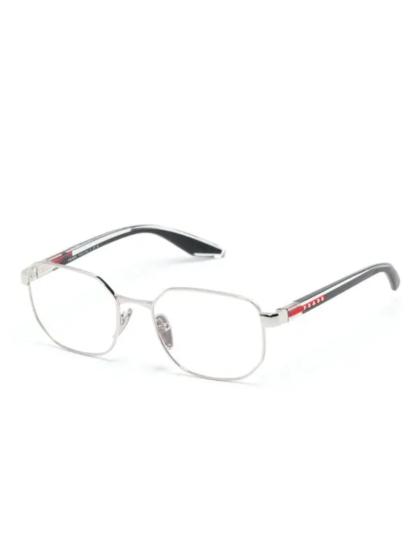 Prada Geometric Frame Eyeglasses - Silver