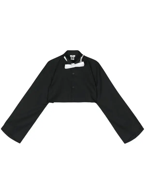 Noir Kei Ninomiya Bow-tie Cropped Shirt