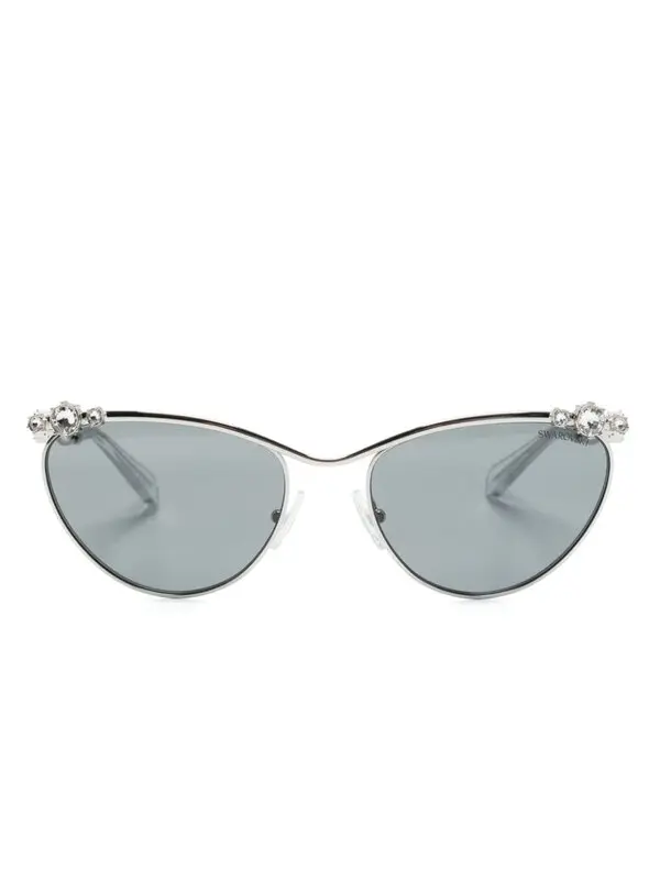 SWAROVSKI Embellished Cat-eye Sunglasses - Silver