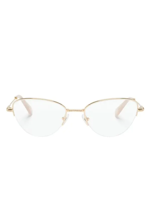 SWAROVSKI Crystal-embellished Half-rim Cat Eye Glasses - Gold