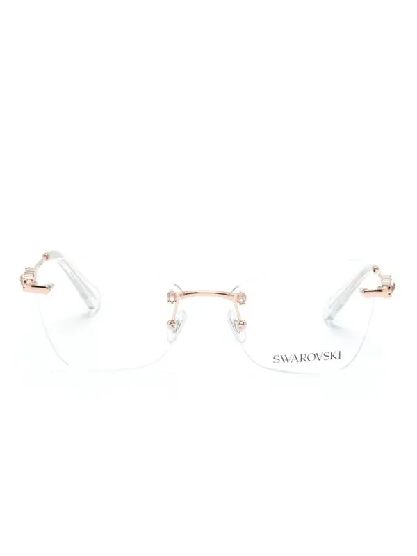 SWAROVSKI Crystal Embellished Rimless Eyeglasses - Pink