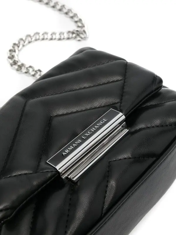 Armani Exchange Chevron-quilted Mini Bag - Black
