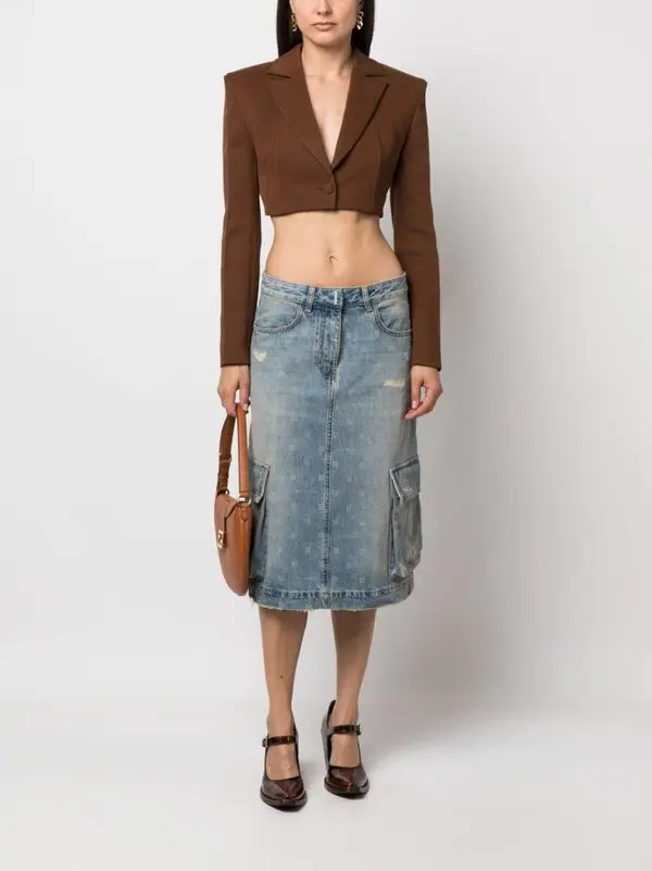 Givenchy Monogram-print Denim Cargo Skirt