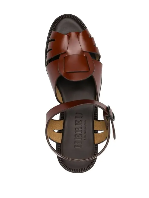 Hereu Ancora Leather Sandals - Brown