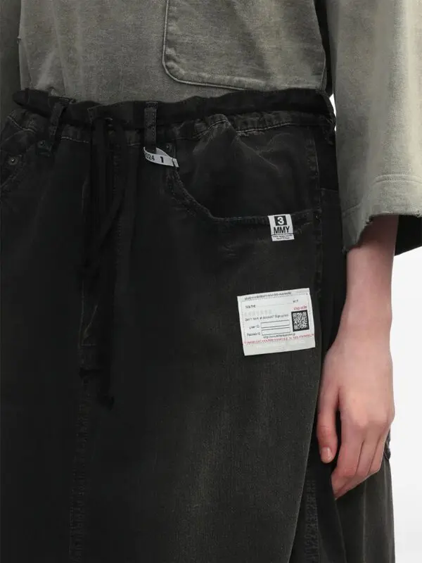 Mihara Yasuhiro Draped Denim Maxi Skirt