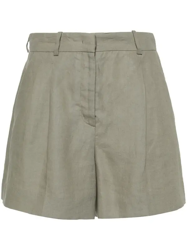 Kiton Pleated Linen Shorts