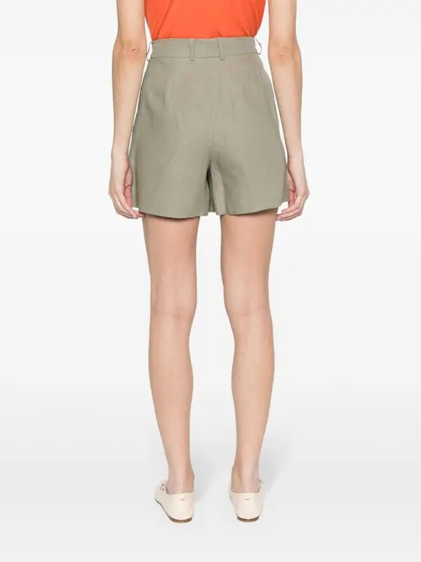 Kiton Pleated Linen Shorts